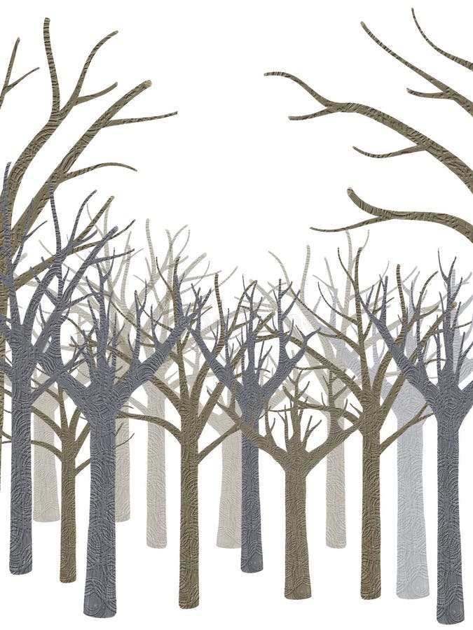 Colored Forest and Copyspace Stock Illustration - Illustration of color ...