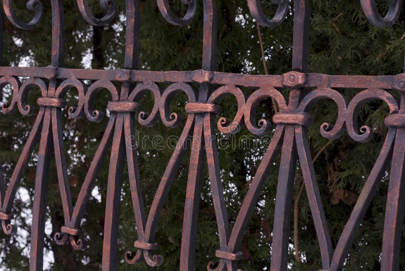 Colored Forged Metal Gates in Dark Colors Stock Image - Image of fence ...