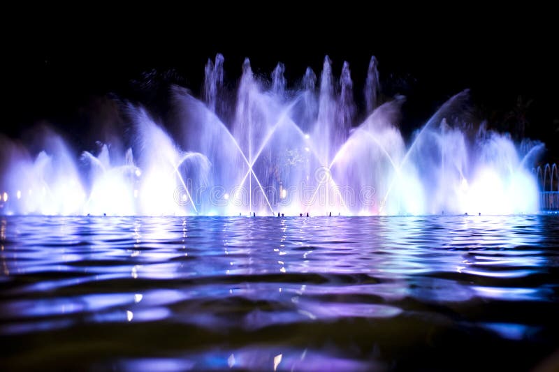 Salou´s Night Light Fountain Show Stock Photo - Image of lights, show ...