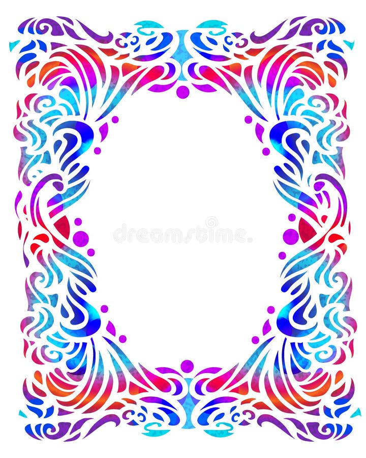 Colored frame stock vector. Illustration of filigree - 58042308