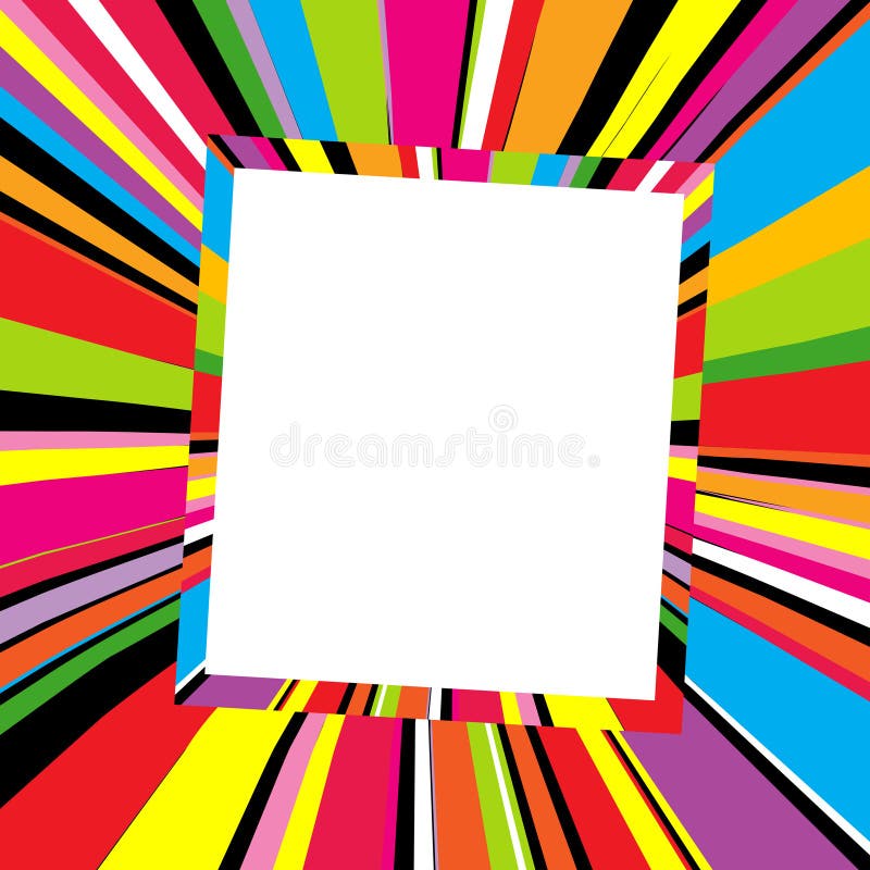 Colored Frame On Sunburst Background Stock Vector Illustration Of