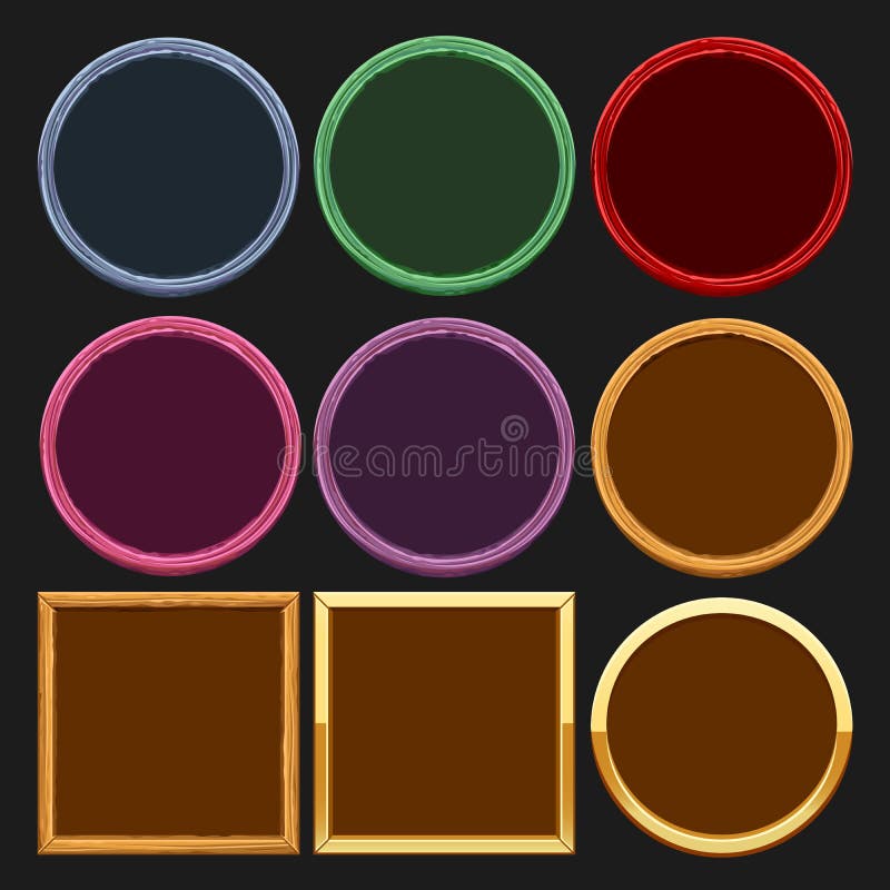 Colored frames collections stock vector. Illustration of round - 88134553