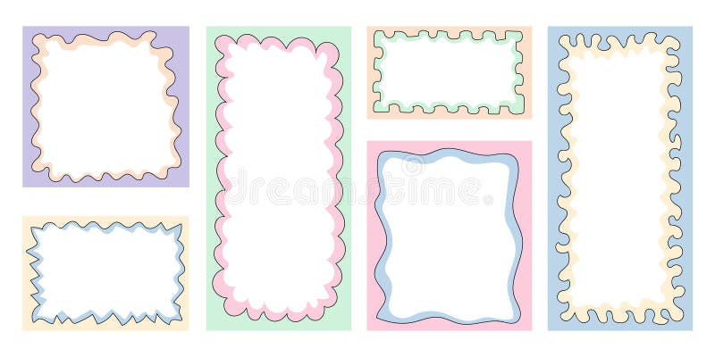 Colored Frames in Doodle Style. Set of Hand Drawn Paper Quote Frames ...