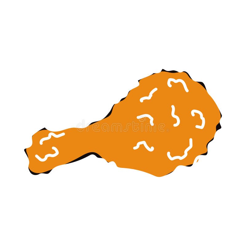 Colored Fried Chicken Retro Sketch Vector Stock Illustration ...