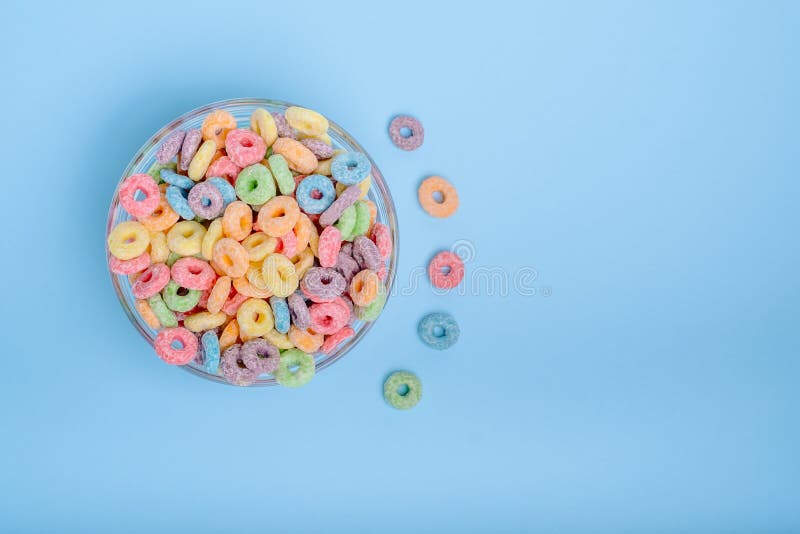 Colored Fruit Grain Loops in a Glasses. Types of Colored Loops. Top ...