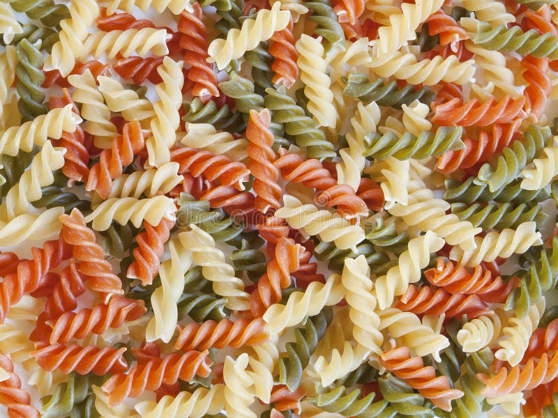 Colored fusilli pasta stock photo. Image of dinner, italy - 28286298