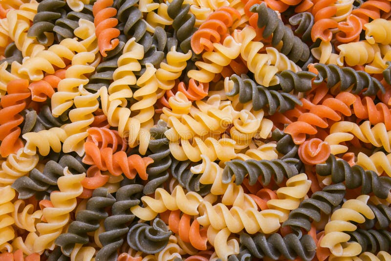 Colored fusilli pasta stock photo. Image of dinner, italy - 28286298