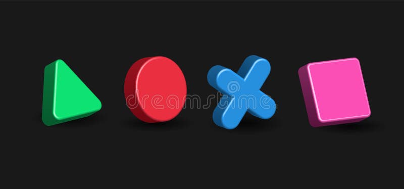 Colored Game Controller Buttons Stock Vector - Illustration of colored ...