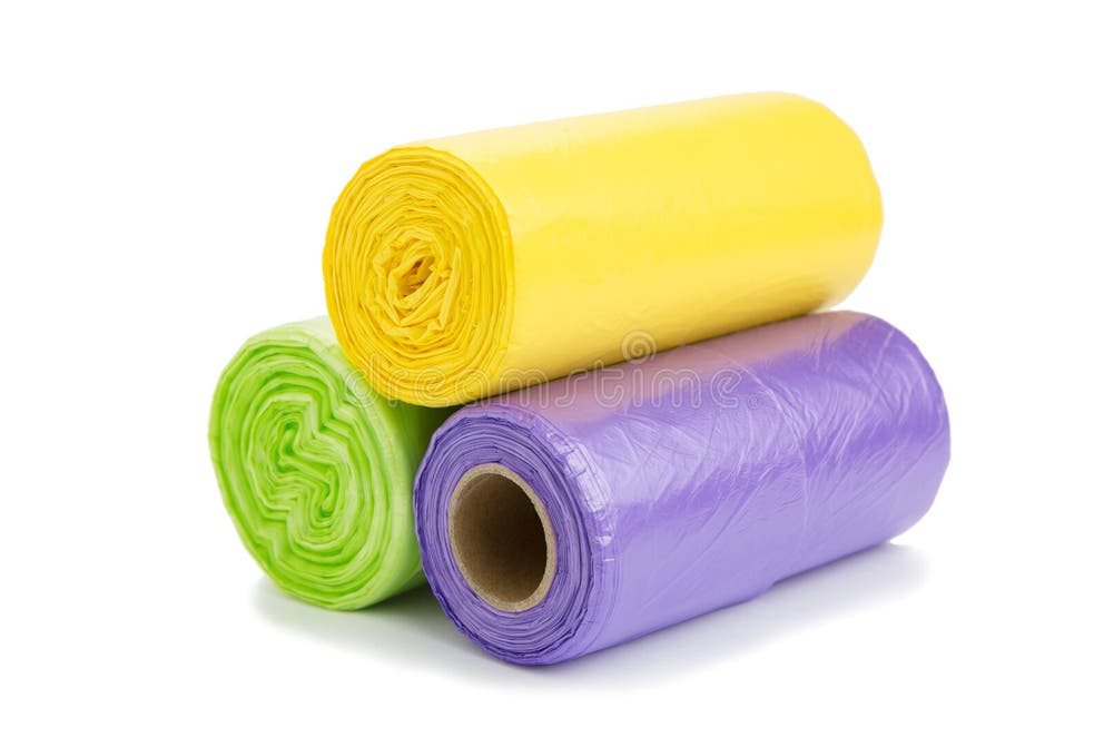 Colored garbage bags roll stock photo. Image of pollution - 59299476