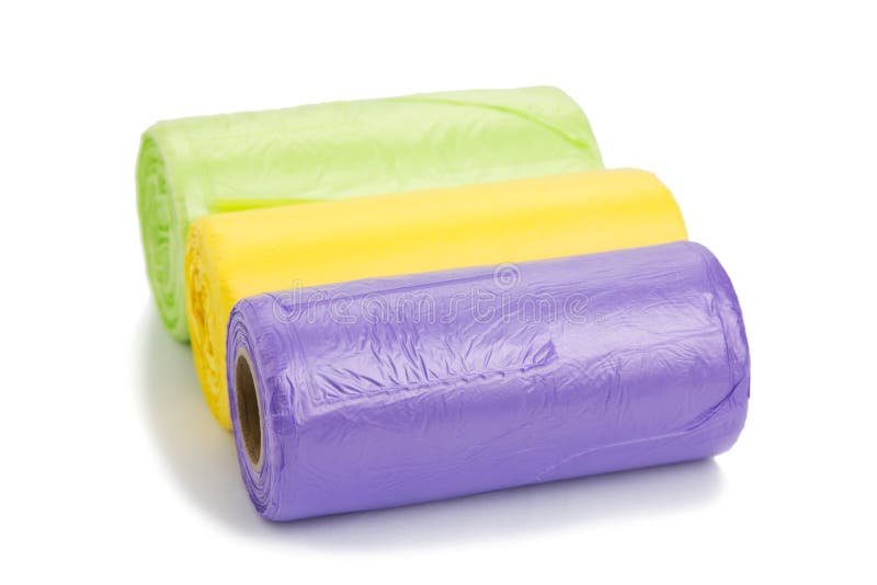 Colored garbage bags roll stock photo. Image of dump - 59299482