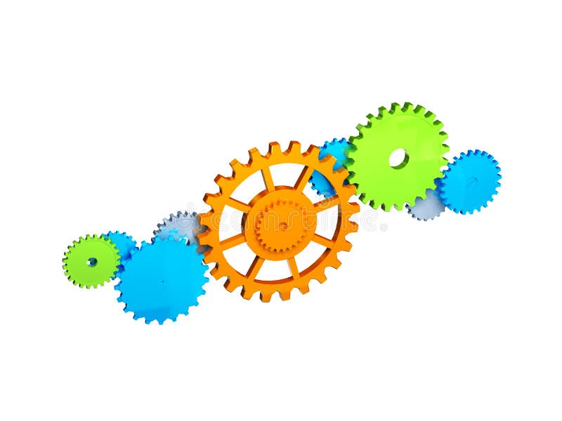 Colored gears stock illustration. Illustration of advertise - 27072621