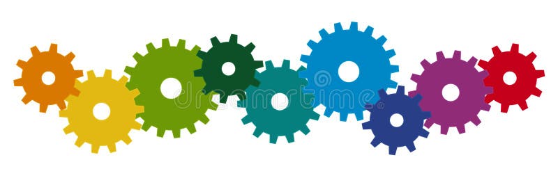 Colored Gears for Cooperation Symbolism Stock Vector - Illustration of ...