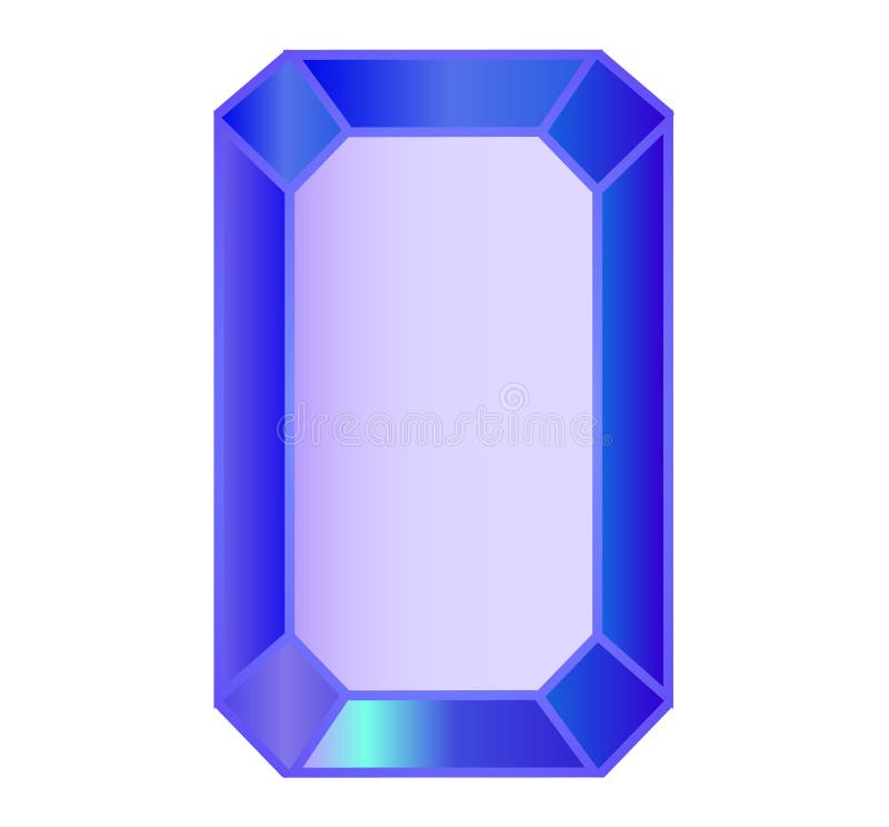 Colored Gem Stones, Rectangular Cut Diamond Stock Vector - Illustration ...