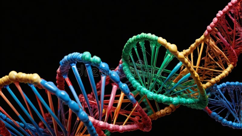 Colored Genetic Code DNA Molecule Structure. Generative AI Stock ...