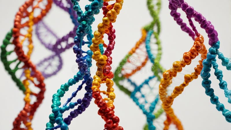 Colored Genetic Code DNA Molecule Structure. Generative AI Stock ...