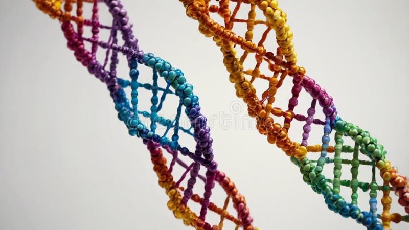 Colored Genetic Code DNA Molecule Structure. Generative AI Stock ...