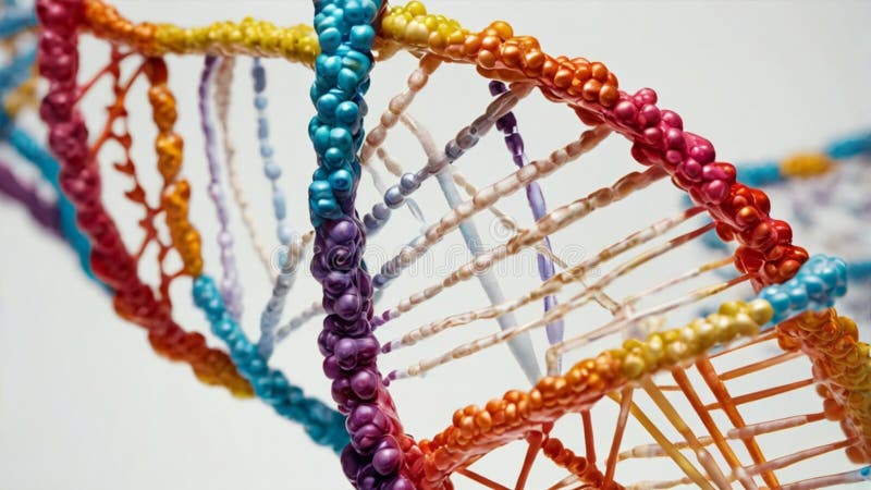 Colored Genetic Code DNA Molecule Structure. Generative AI Stock ...