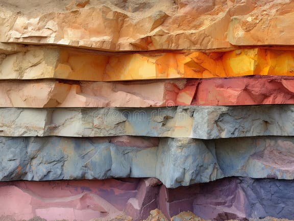 Colored Geological Layers, Geological History of the Earth, Rock Layers ...