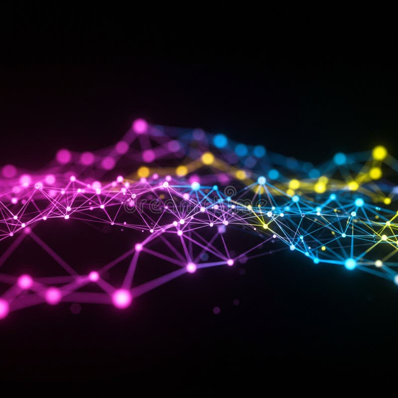 Colored Geometric Network with Interconnected Points and Lines Against ...