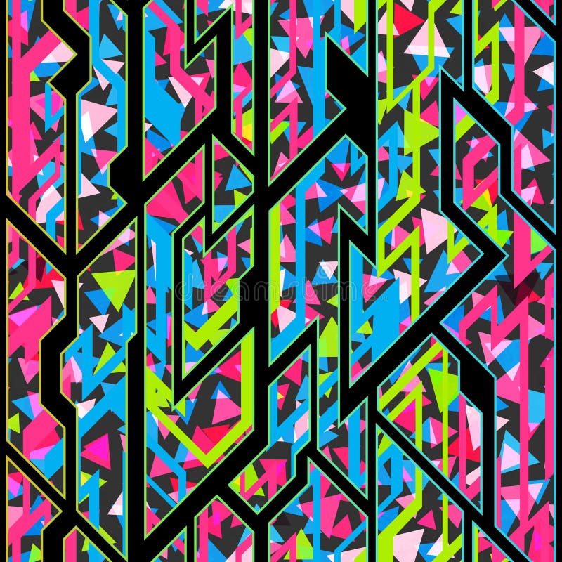 Music Colored Seamless Pattern With Grunge Effect Stock Vector ...