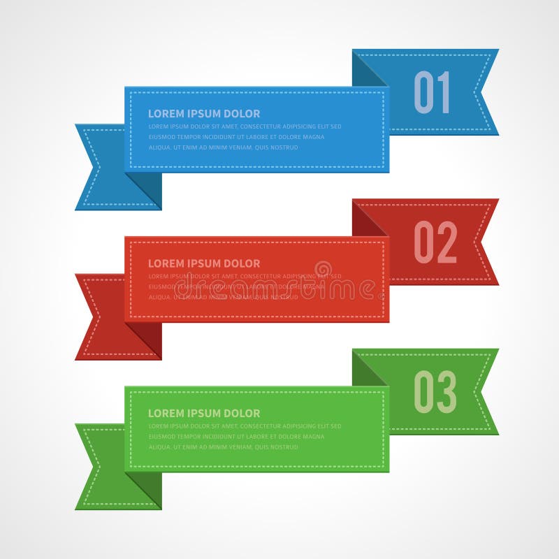 Colored Geometric Ribbon Flag Business Infographics Plan Steps Options ...