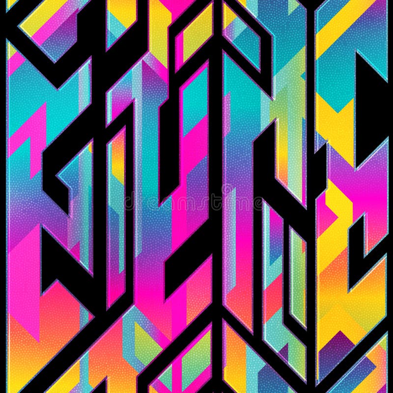 Colored Geometric Seamless Pattern Stock Vector - Illustration of ...