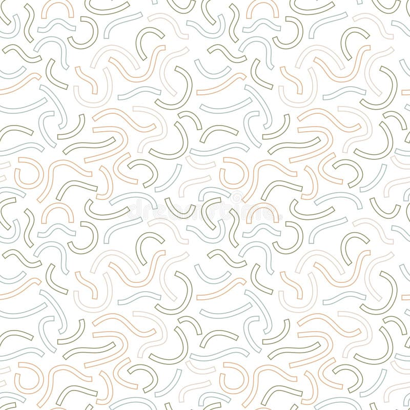 Colored Geometric Seamless Pattern. Outline Curved Lines Stock ...