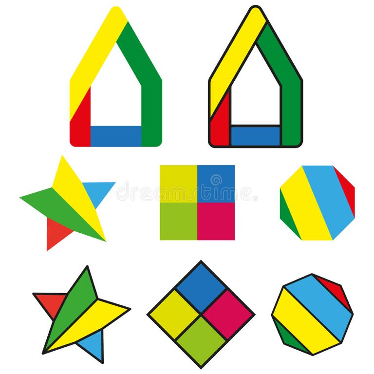 Colored Geometric Shapes. Geometric Shape. Design Element. Vector ...