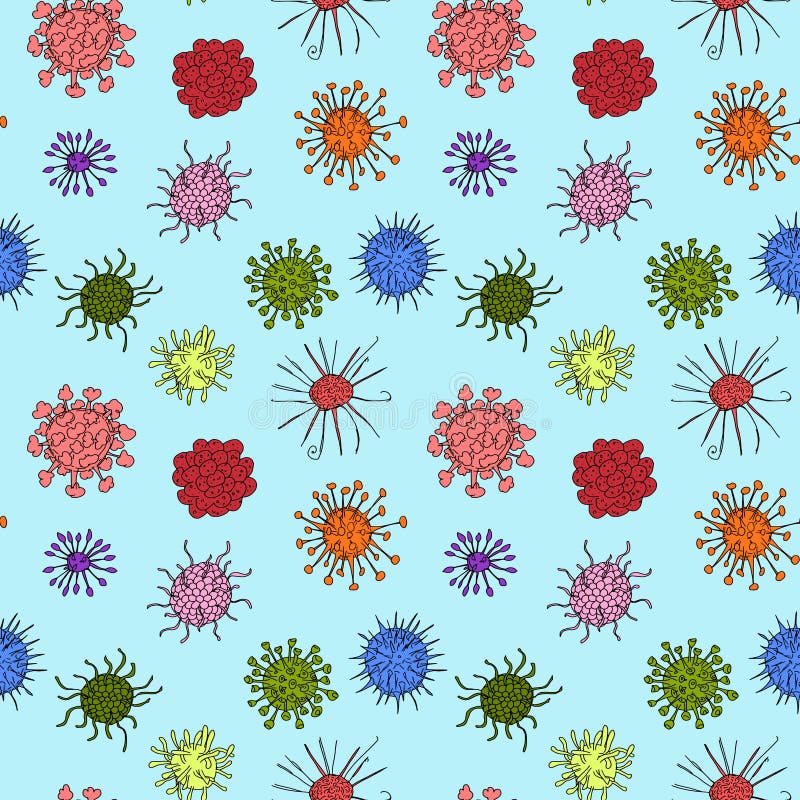 Colored Germs. Viruses Colorful Pattern New Stock Illustration ...