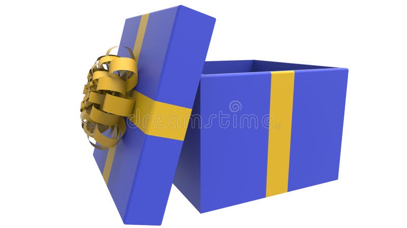 Colored Gift Box in Yellow and Blue Stock Illustration - Illustration ...