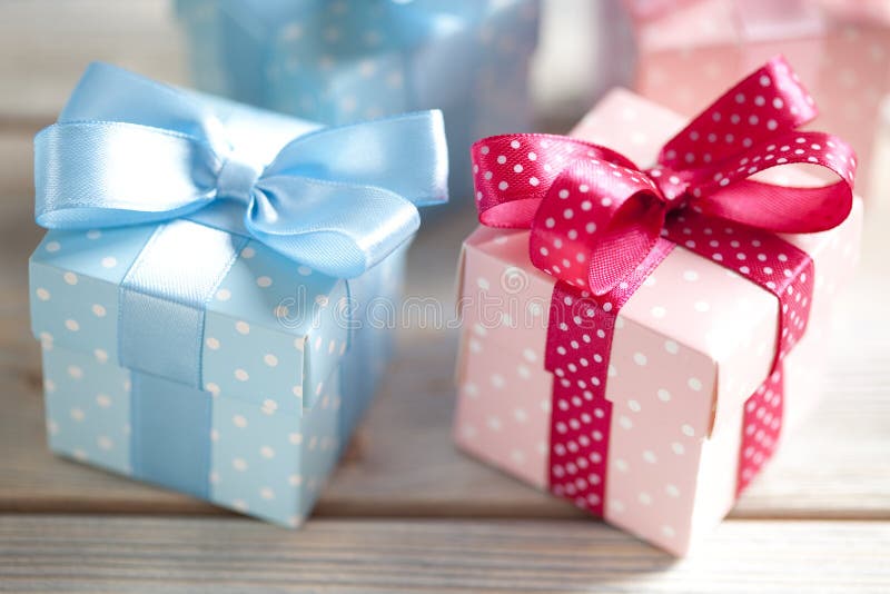 Colored Gift Boxes on Wooden Planks Stock Image - Image of decoration ...