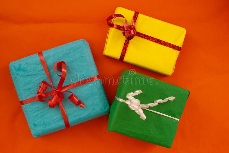 Colored gifts stock image. Image of holiday, handmade - 35505427