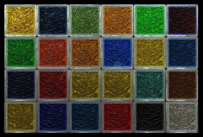 Colored Glass Blocks Background Stock Photo - Image of black, square ...