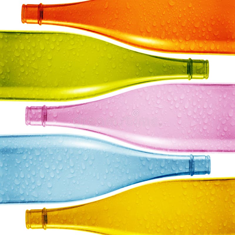 Colored glass bottle stock photo. Image of cocktail, design - 25216990