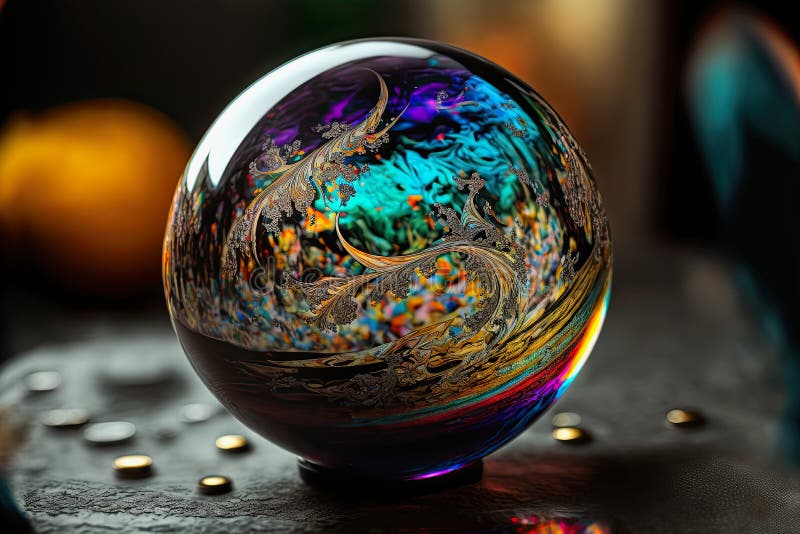 Colored Glass Marble, Ai Generative Illustration Stock Illustration ...