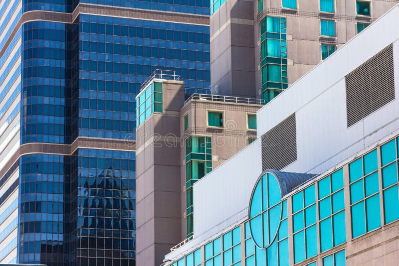 Colored Glass Windows of Modern Skyscrapers in Philadelphia Stock Image ...
