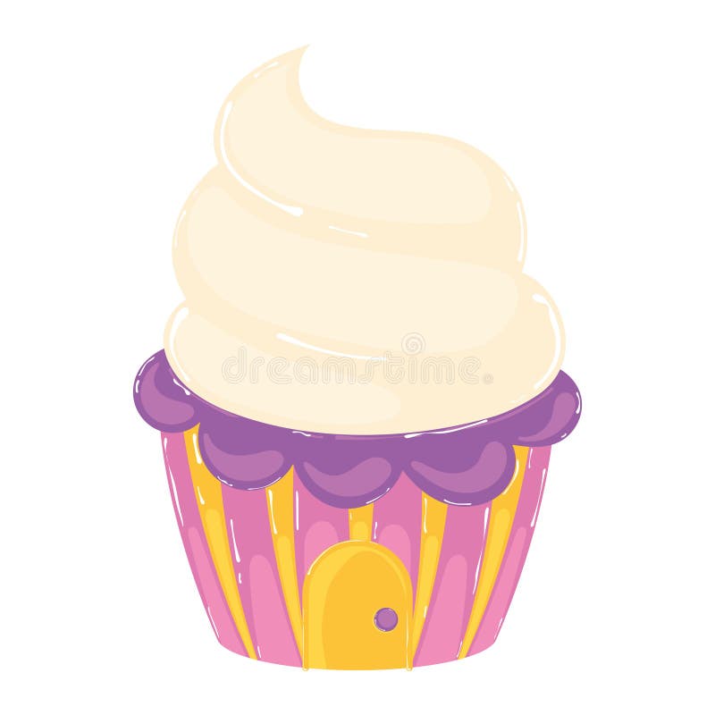 Colored Glazed Cupcake Dessert Icon Vector Stock Vector Illustration