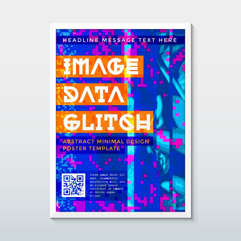 Colored Glitch Design Background Poster Template Stock Vector ...