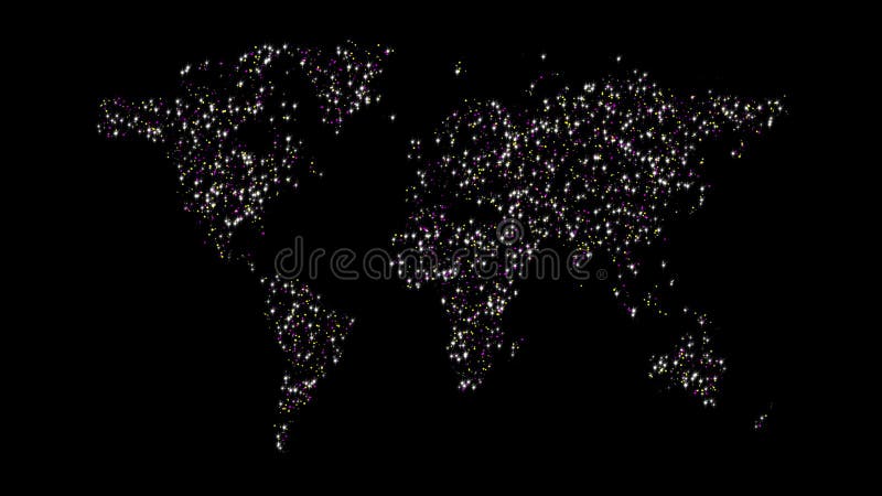 World Map Glitter Lights stock video. Video of asia - 239924675