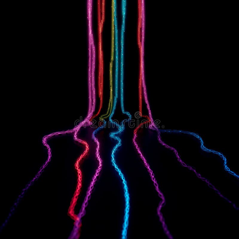 Colored Glowing Strands stock photo. Image of illumination - 375219210