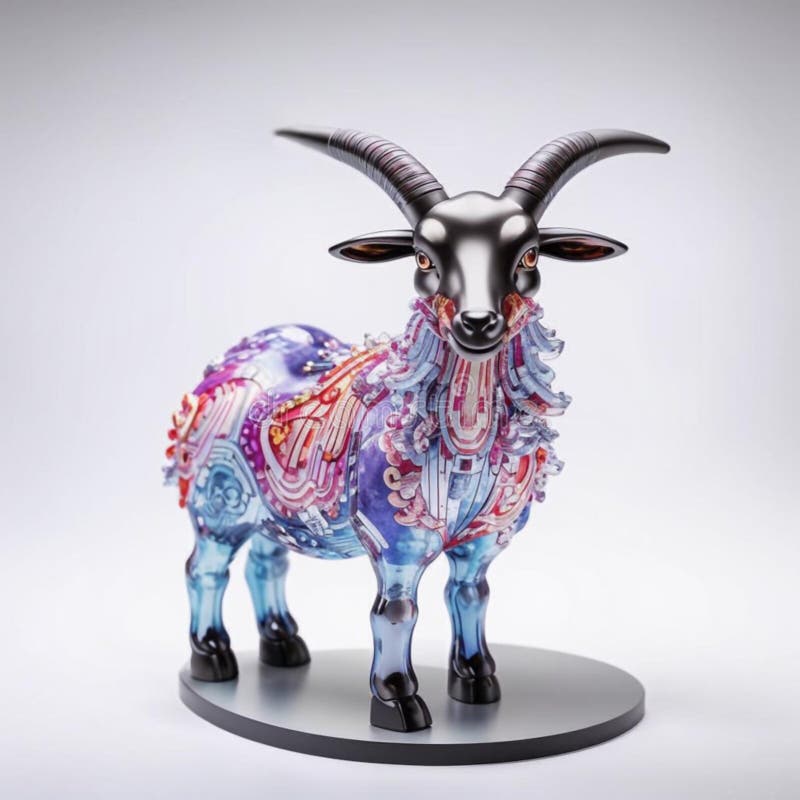 Colored Goat on a White Background. Stock Illustration - Illustration ...