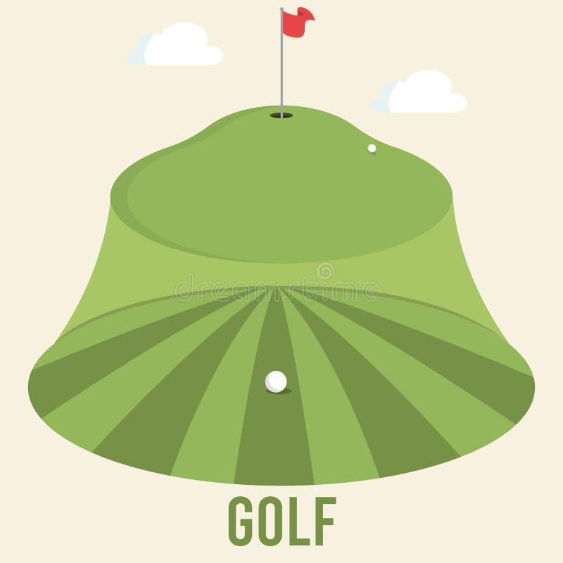 Colored Golf Field Concept Template Vector Stock Vector - Illustration ...