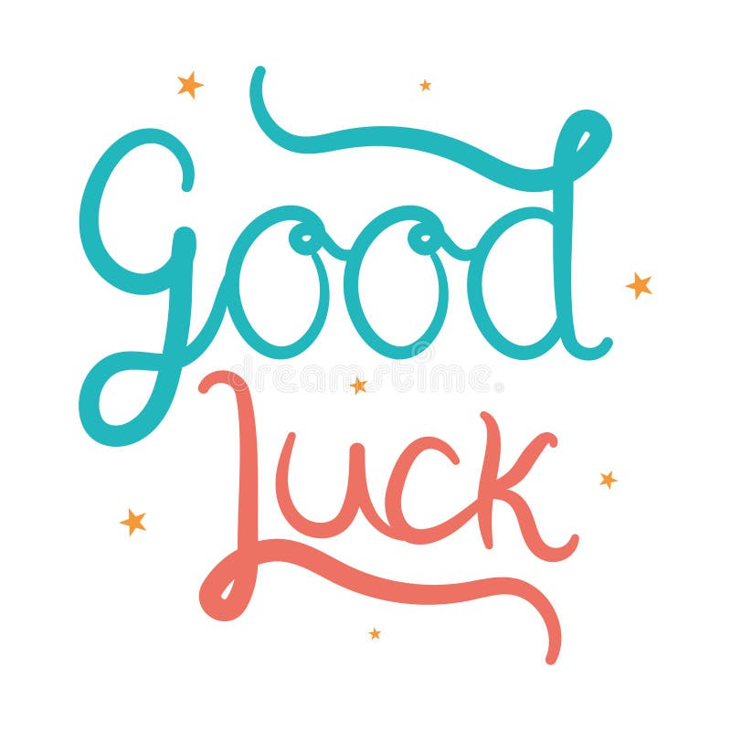 Colored good luck script stock vector. Illustration of design - 238745614
