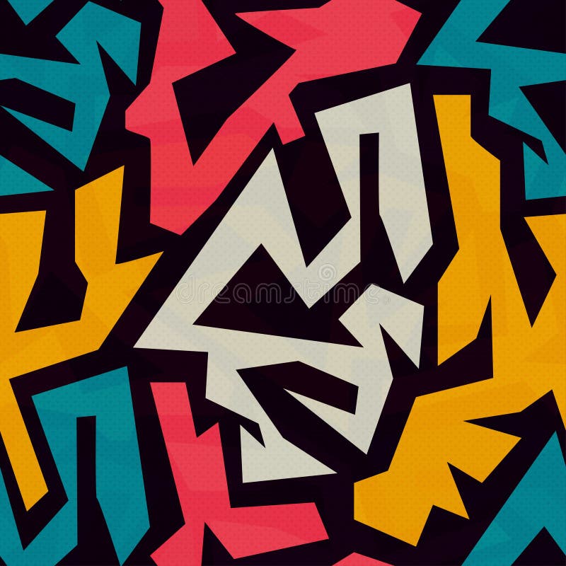 Colored Graffiti Seamless Texture Stock Vector - Illustration of fabric ...
