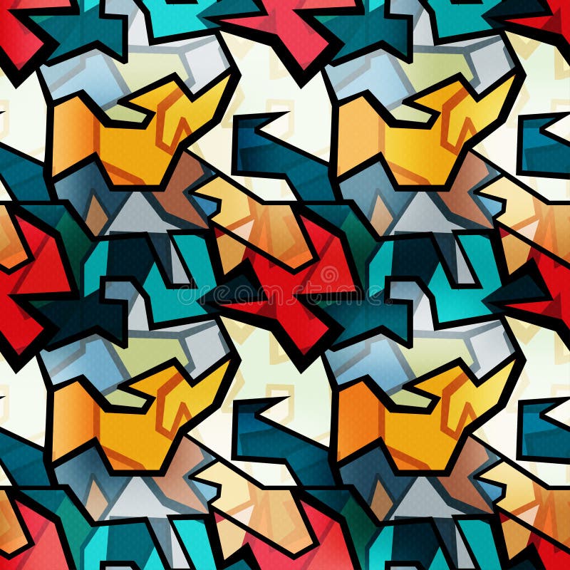 Colored Graffiti Seamless Texture Vector Illustration Stock Vector ...
