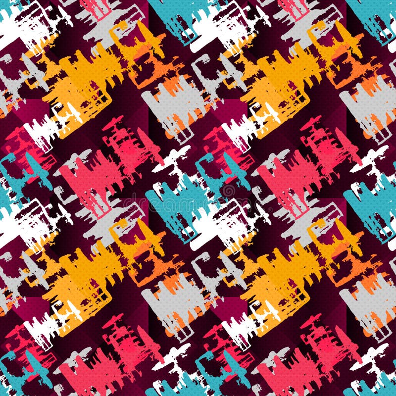 Colored Graffiti Seamless Texture Vector Illustration Stock Vector ...
