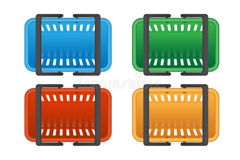 Colored Grocery Basket Top View Stock Vector - Illustration of sale ...