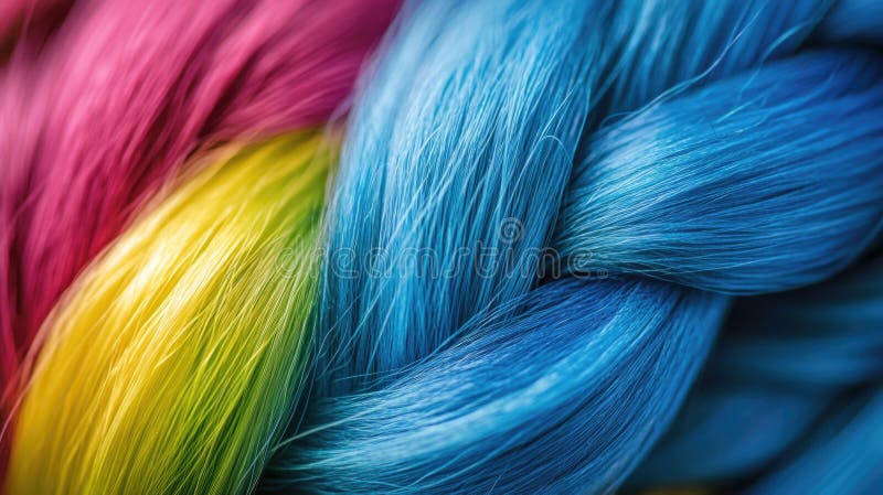 Colored Hair Braid Close Up Stock Photo - Image of close, generated ...