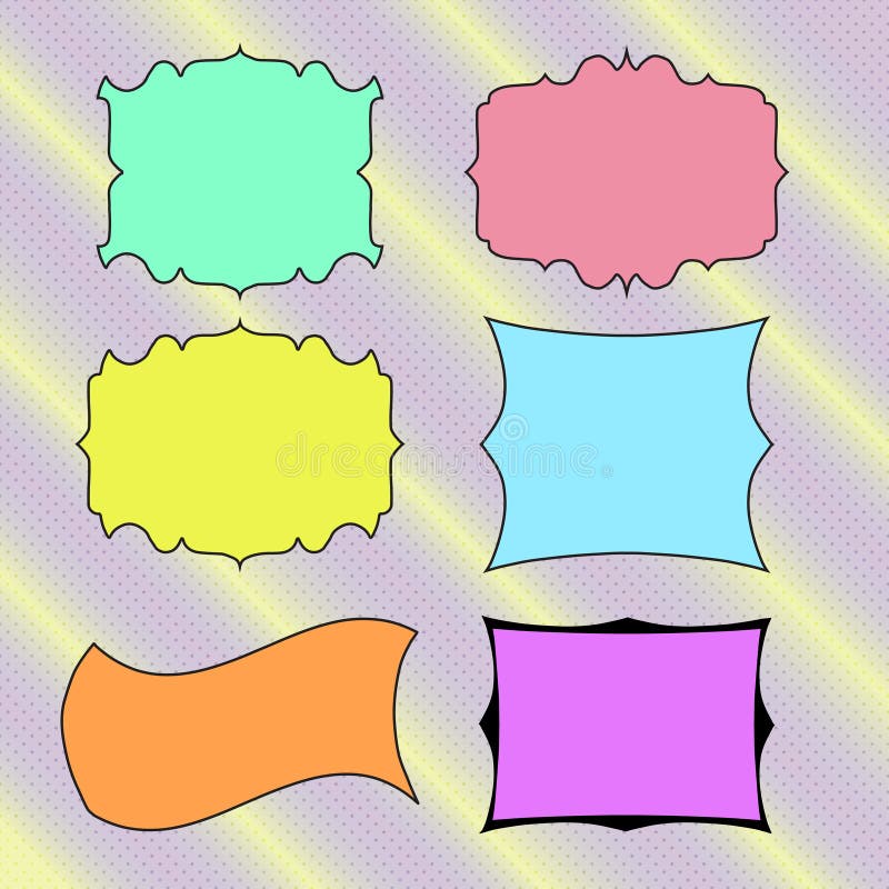 Colored Hand Drawn Banners, Frames for Text . Vector Stock Vector ...