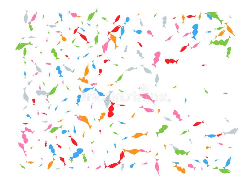 Colored Hand Drawn Fish Confetti Concept Stock Illustration ...